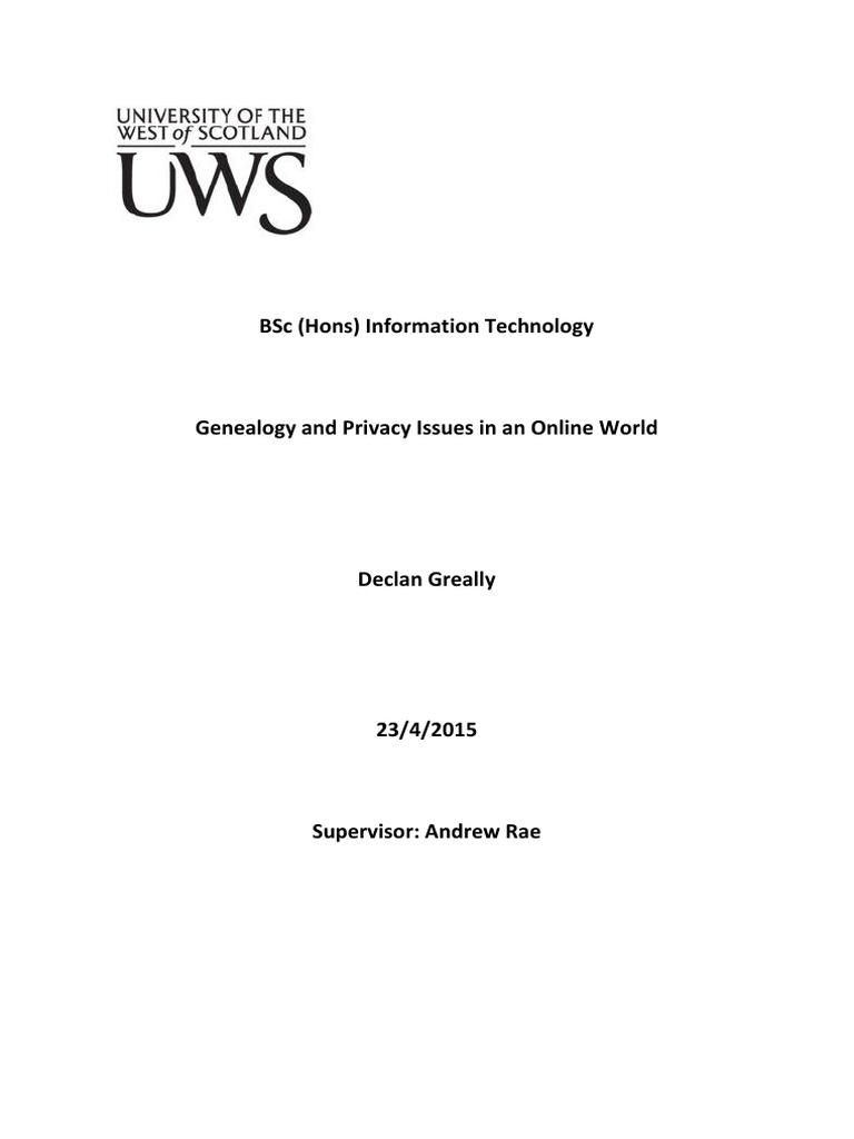 Genealogy and Privacy in An Online World - Declan Greally | PDF ...