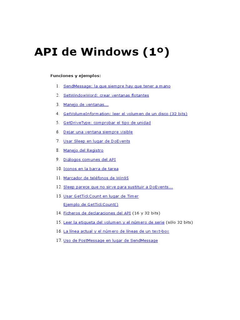 API de Windows | PDF | Poco | Microsoft Windows