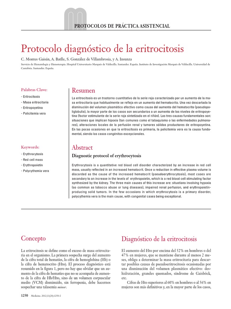 Eritrocitosis | PDF | Hematología | Sangre