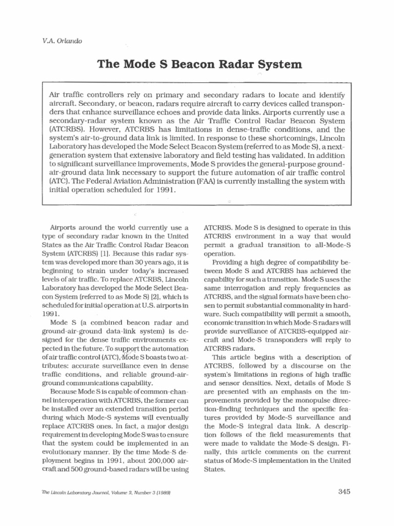 Mode S Transponder | PDF | Transponder (Aeronautics) | Air Traffic Control