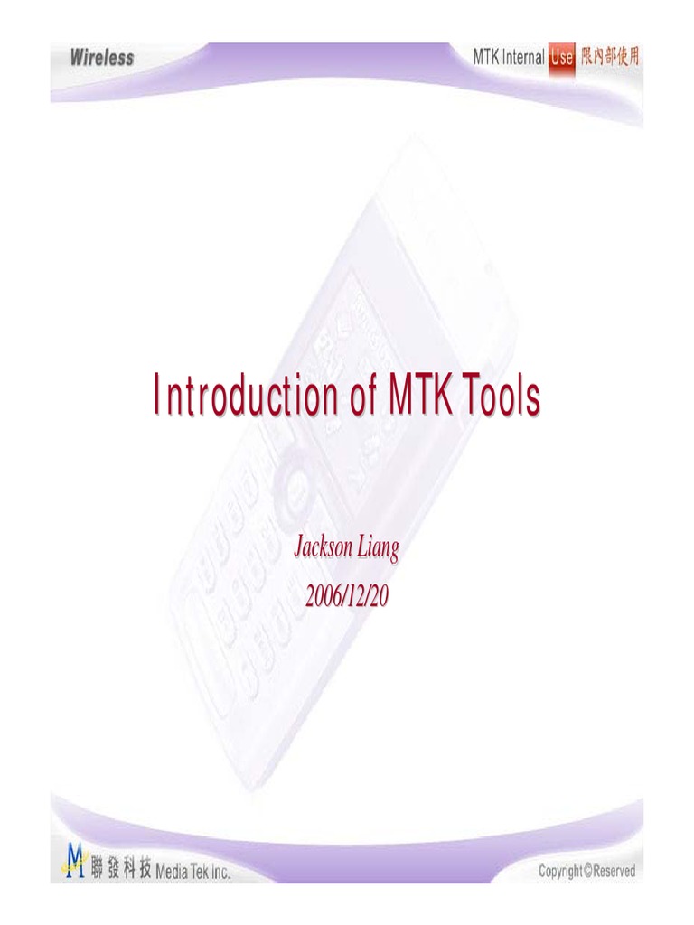 Introduction of MTK Tools V2 PDF | PDF | Flash Memory | Booting