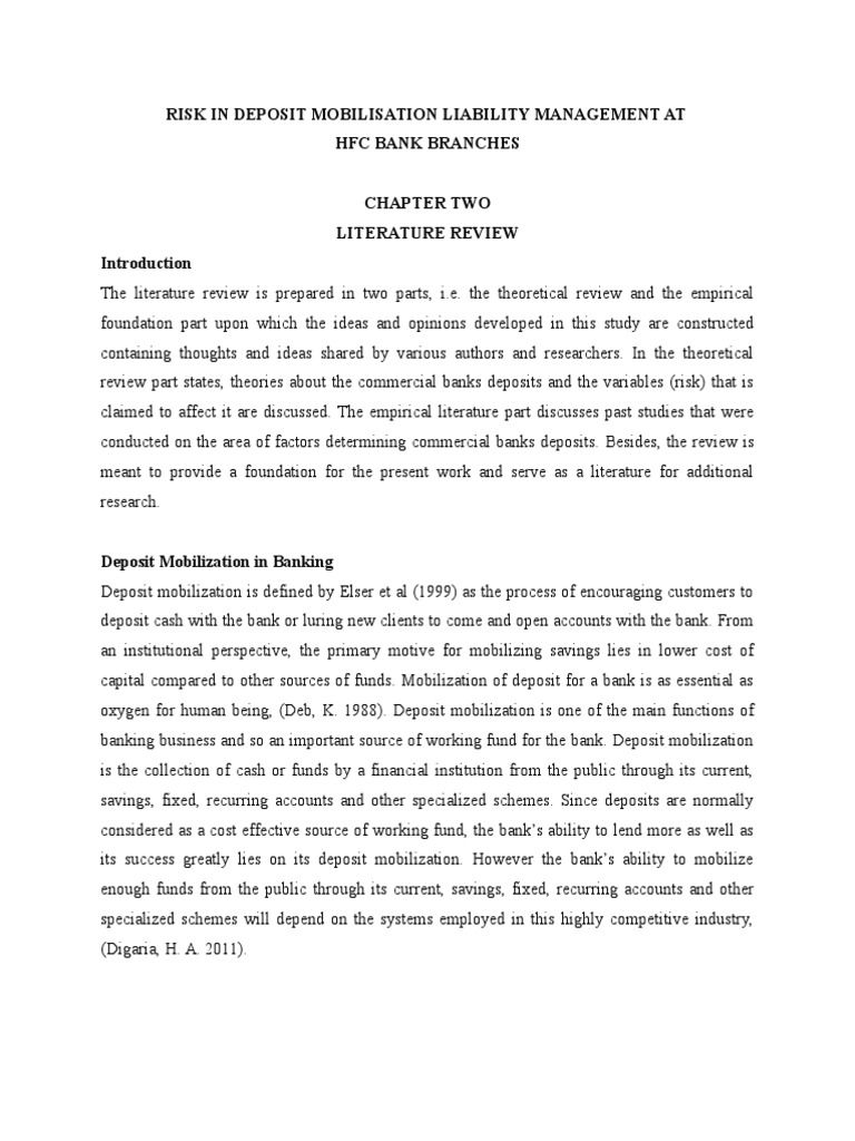 Deposit Mobilization in Banking: Risks and Strategies | PDF ...
