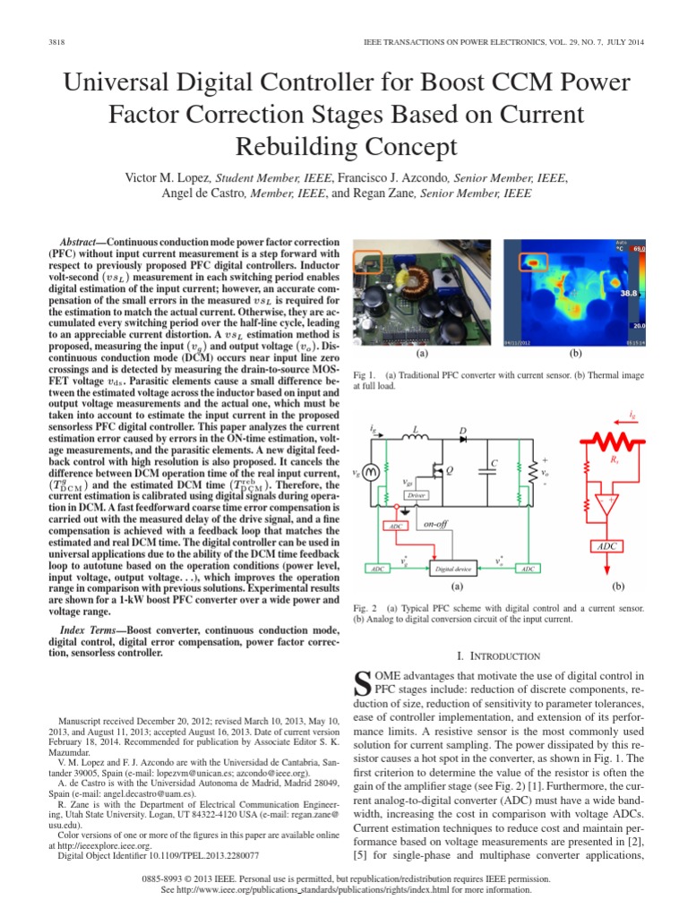 Universal Digital Controller For Boost CCM Power Factor Correction Stages Based On Current ...