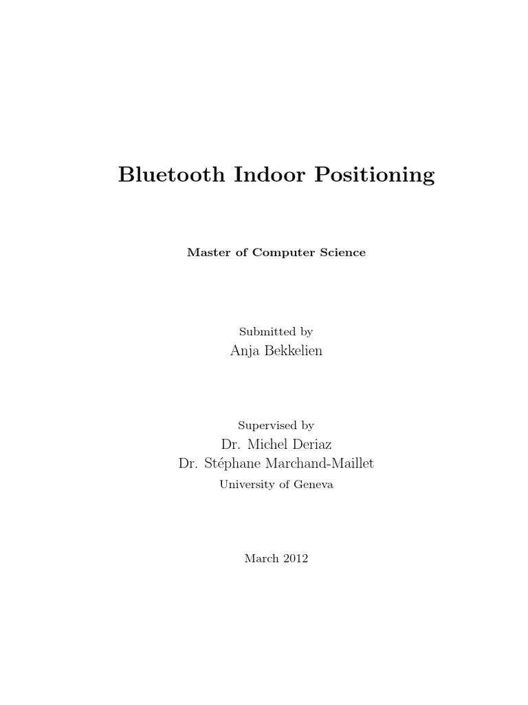 Bluetooth Indoor Positioning | PDF | Bluetooth | Computing