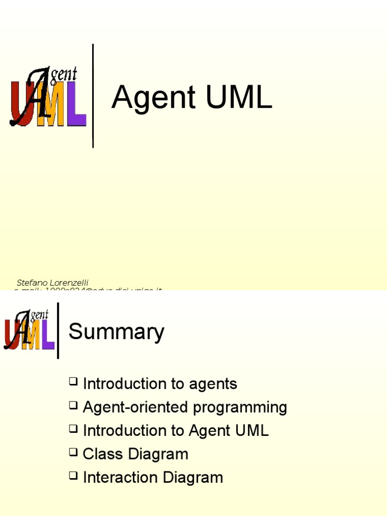 Agent UML | PDF | Unified Modeling Language | Object Oriented Programming