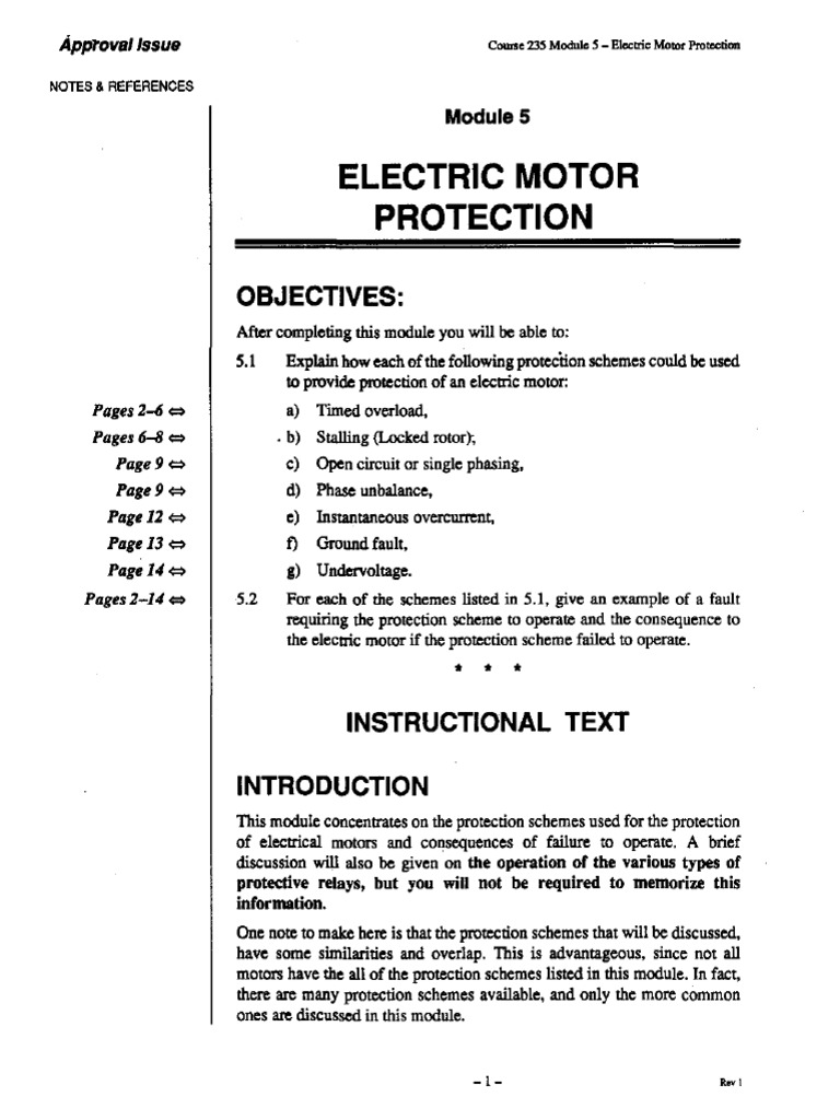 Electrical Motor Protection | PDF | Electromagnetic Induction | Relay