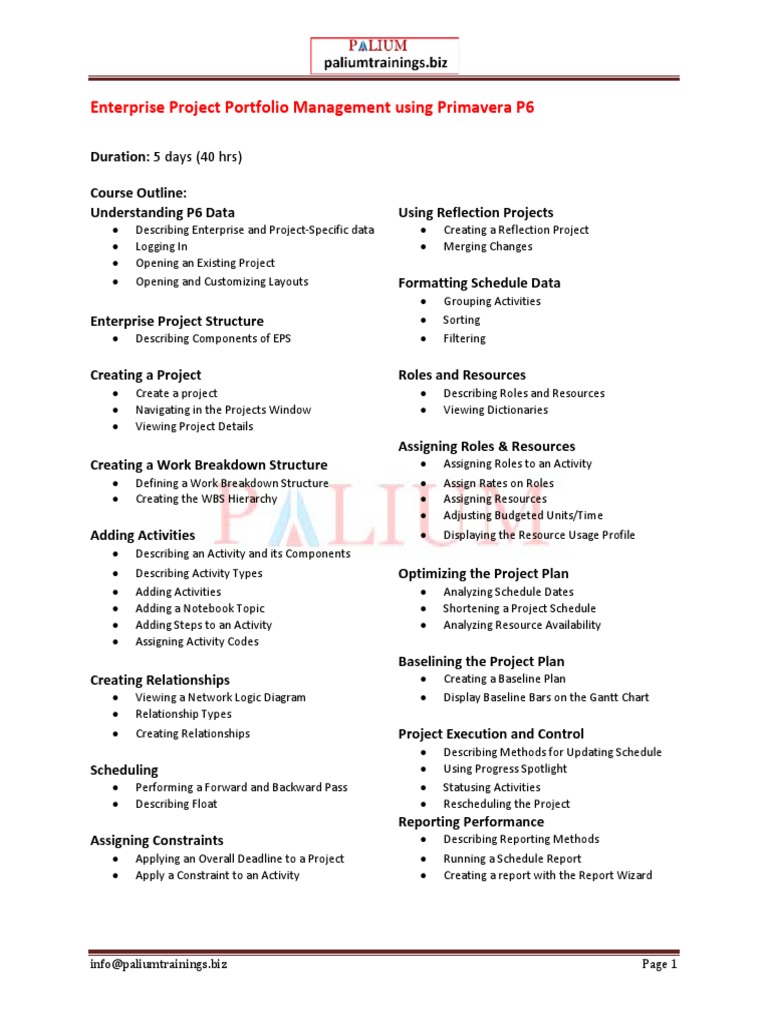 P6 Network Diagram Training Course | PDF | Career & Growth | Art