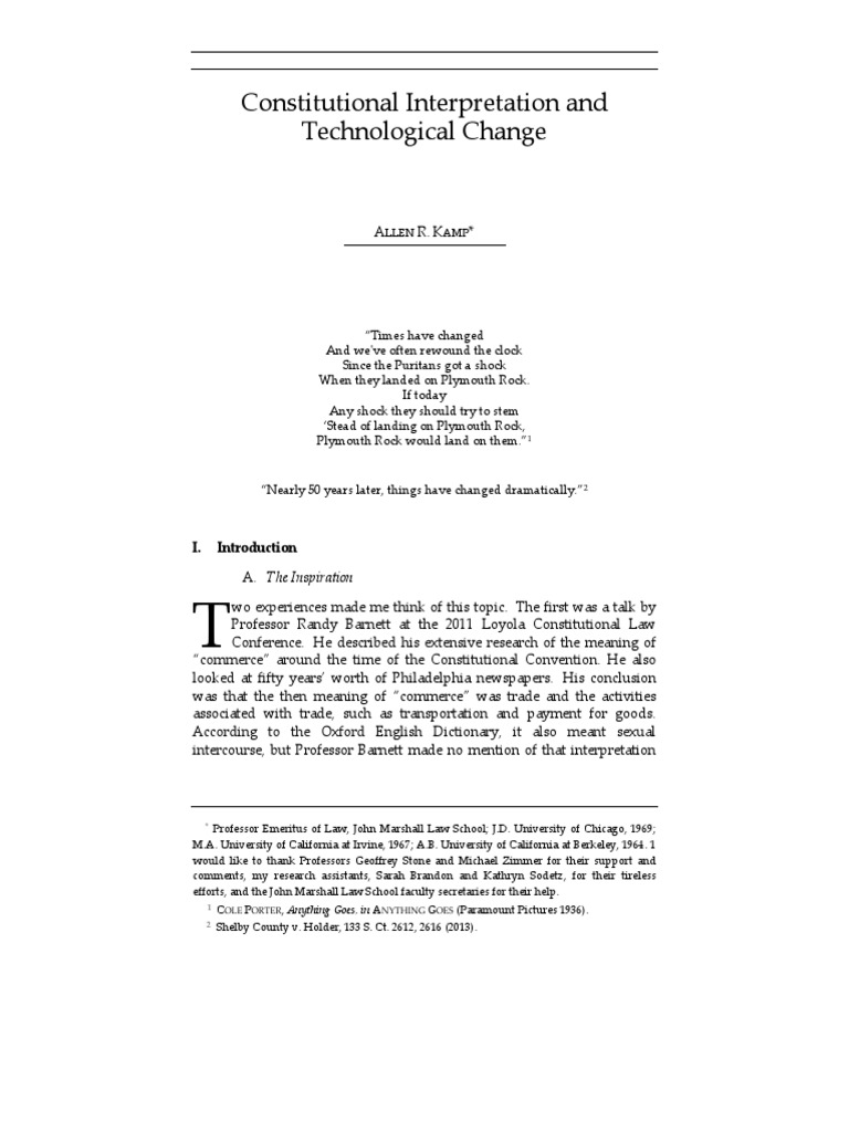 Kamp: Constitutional Interpretation and Technological Change | PDF ...