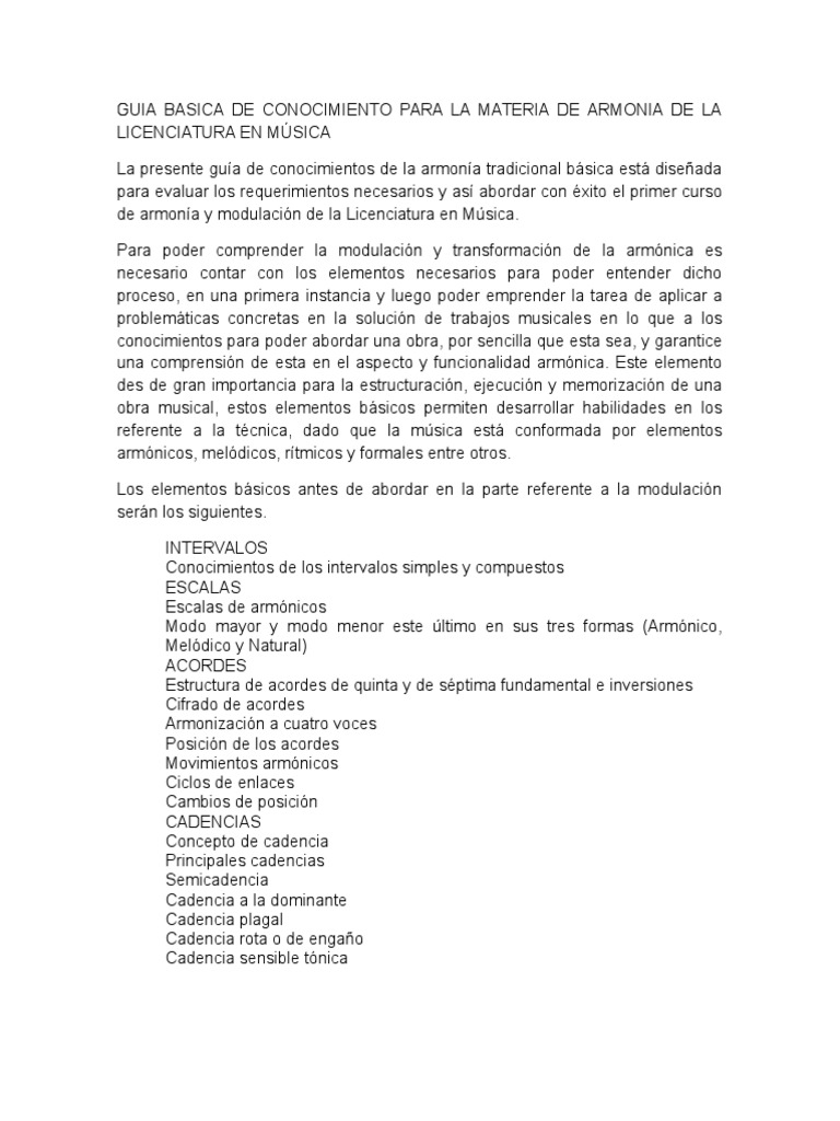 Guía Básica de Armonía Musical | PDF | Acorde (Música) | Armonía