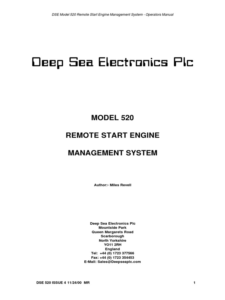 Manual Deep Sea 520 | PDF | Electrical Connector | Switch