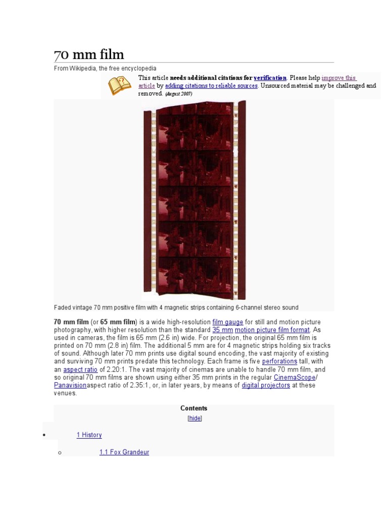 70 MM Film | PDF | Filmmaking | Film Theory