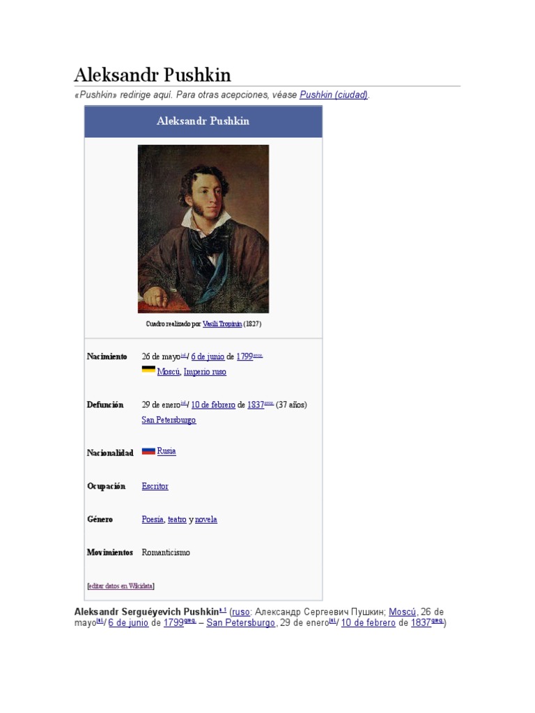 Aleksandr Pushkin | PDF | Alexander Pushkin