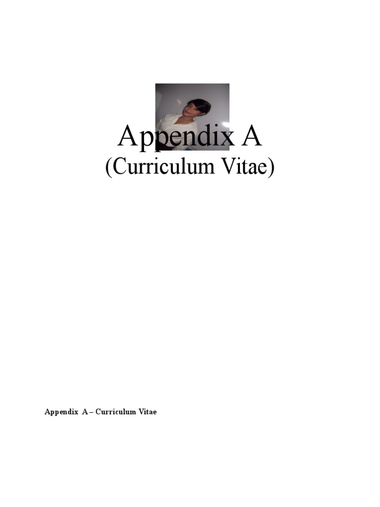 Final-Appendix A-Curriculum Vitae | PDF | Philippines | Schools