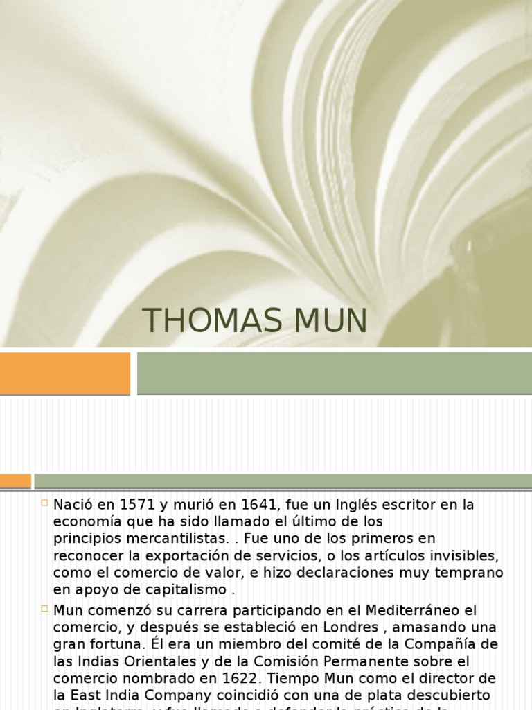 Thomas Mun | PDF | Ciencias económicas | Comercio
