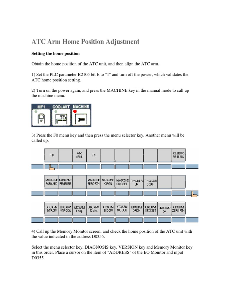 ATC Arm Home Position Adjustment Guide | PDF | Computers | Finance ...