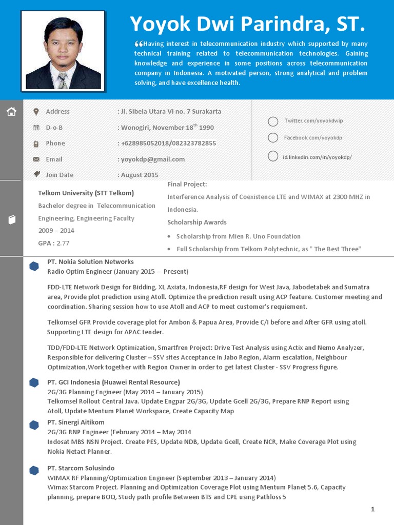 Telecommunication Engineer Resume Overview | PDF | 4 G | Lte ...