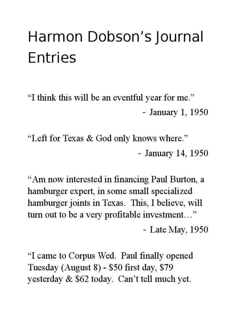 Harmon Dobson's Hamburger Journey | PDF | Religion & Spirituality