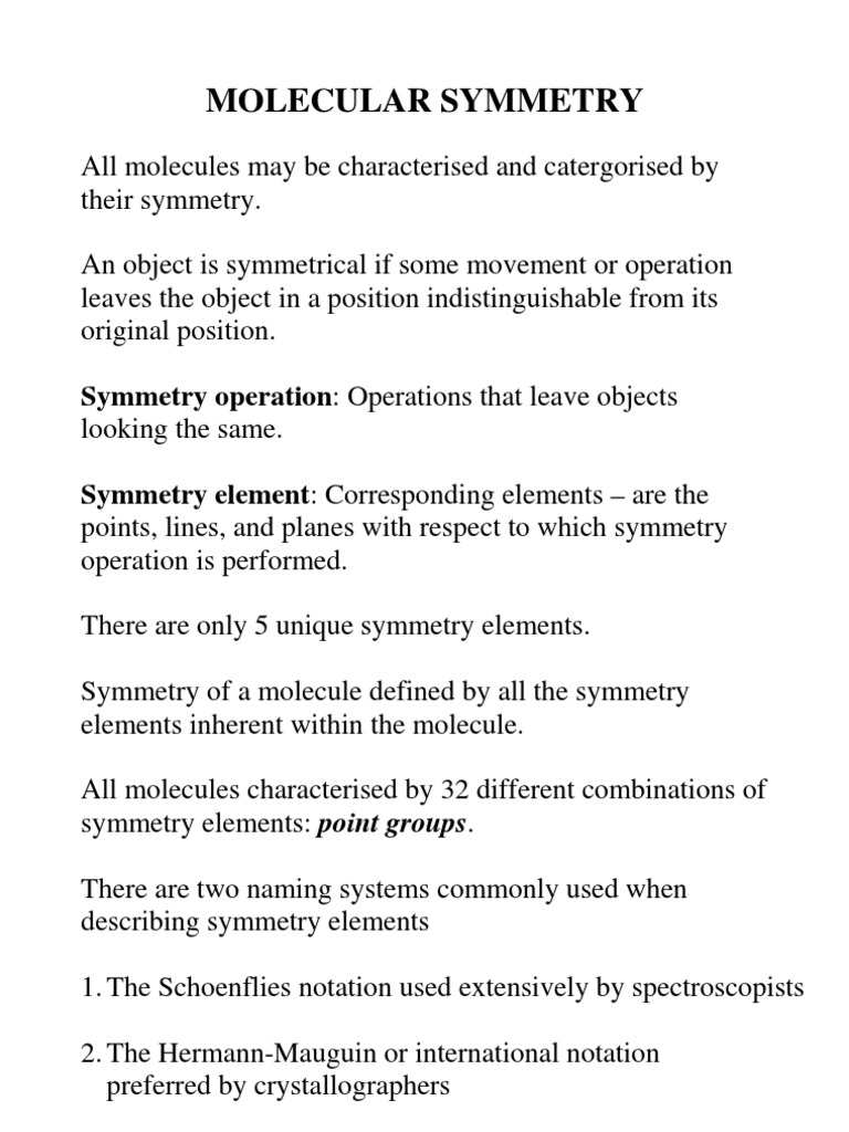 Molecular Symmetry | PDF | Aesthetics | Symmetry