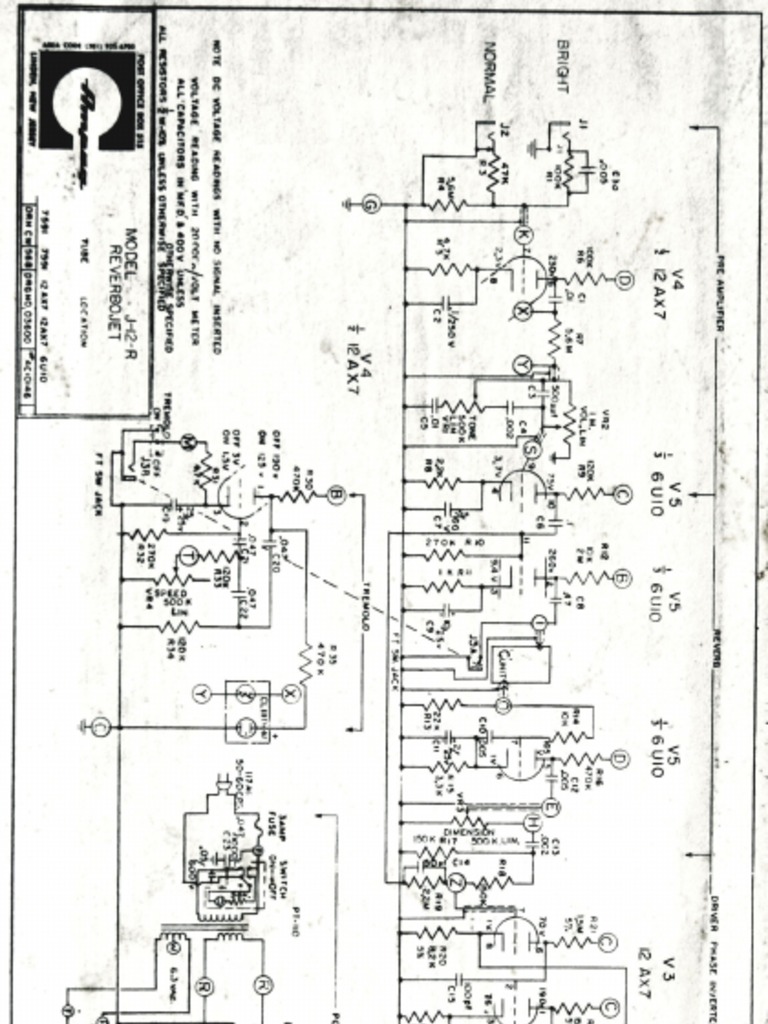 Ampeg V-Series Reverbojet Schematic | PDF