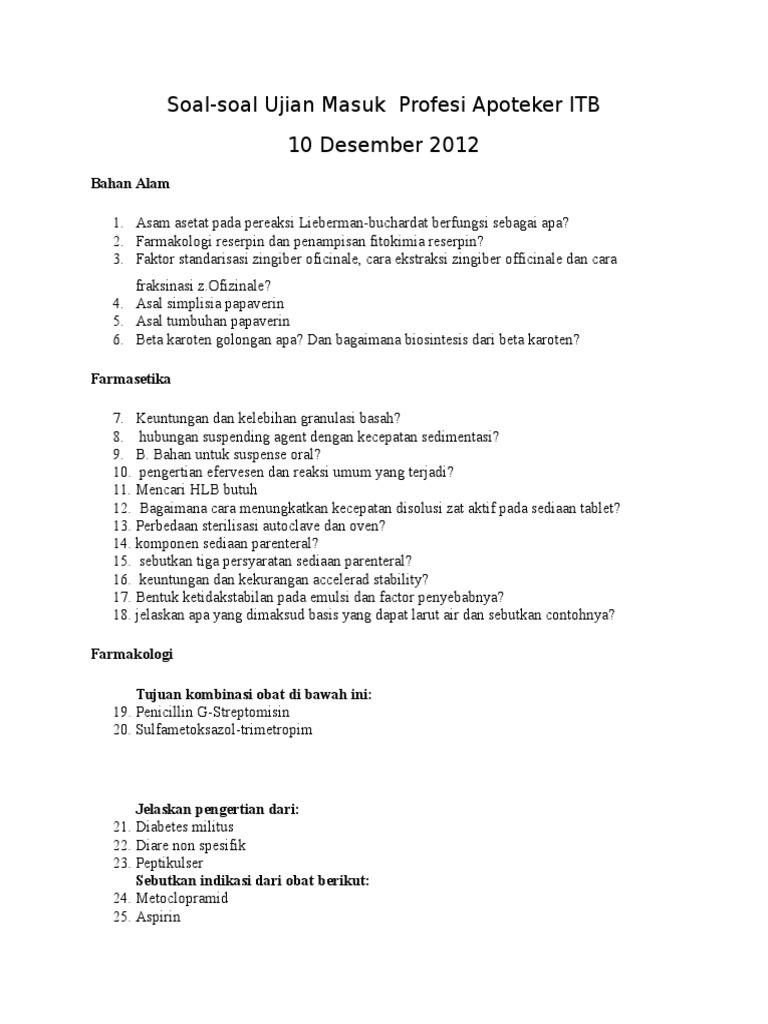 Kumpulan Soal Itb | PDF