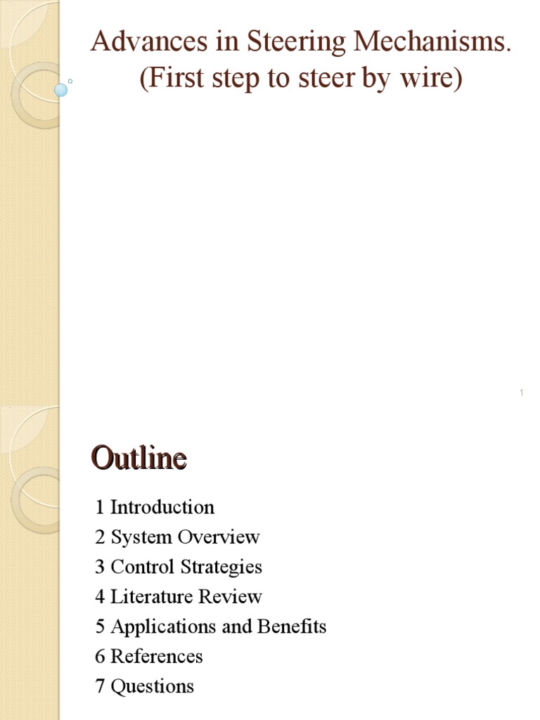 Advances in Steering Mechanisms. (First Step To Steer by Wire) | PDF ...