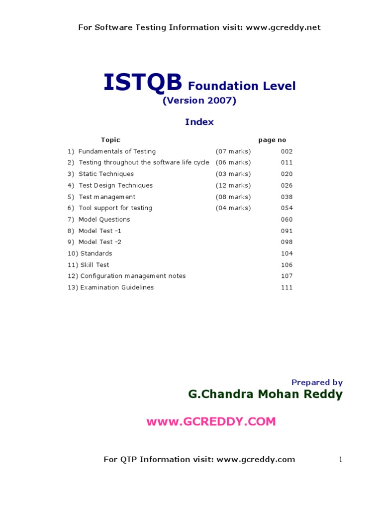 ISTQB Foundation Book | Download Free PDF | Software Testing | C ...