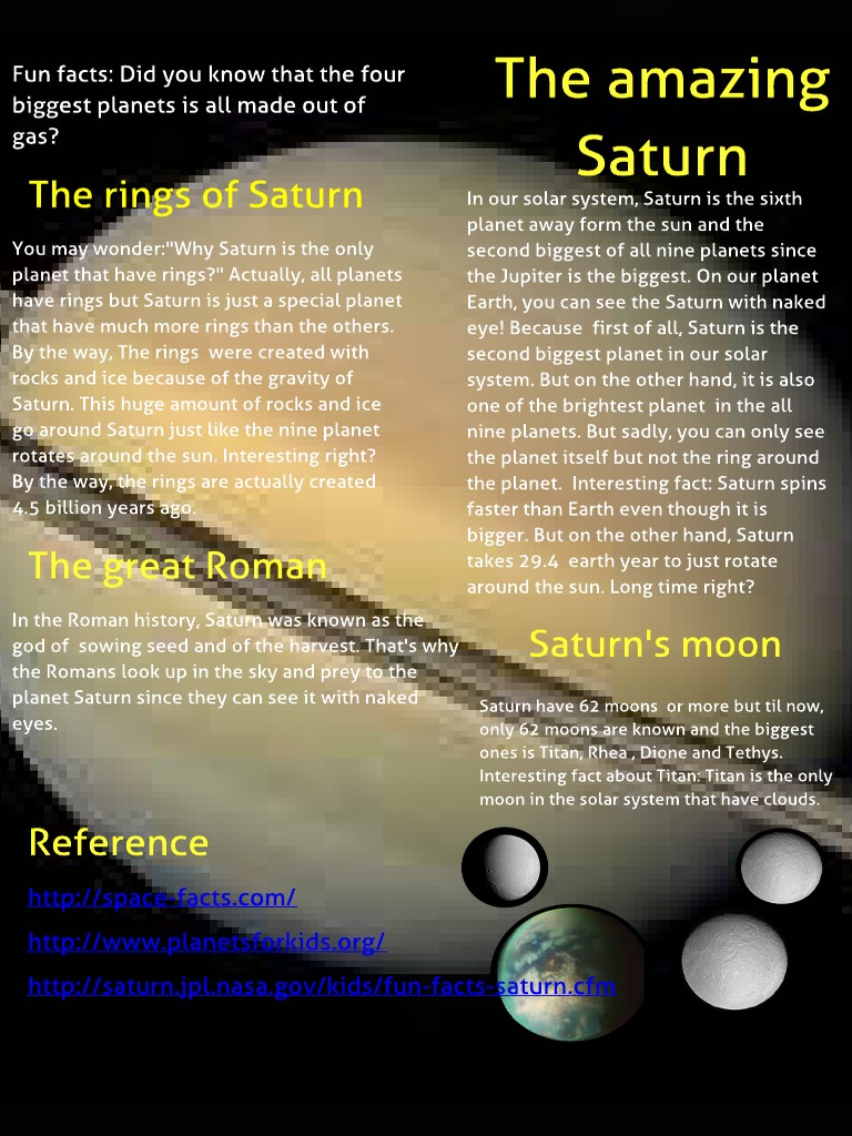 Discovering Saturn: Facts and Moons | PDF