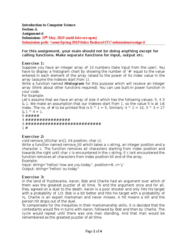 Assign 6 | PDF | Matrix (Mathematics) | Integer (Computer Science)