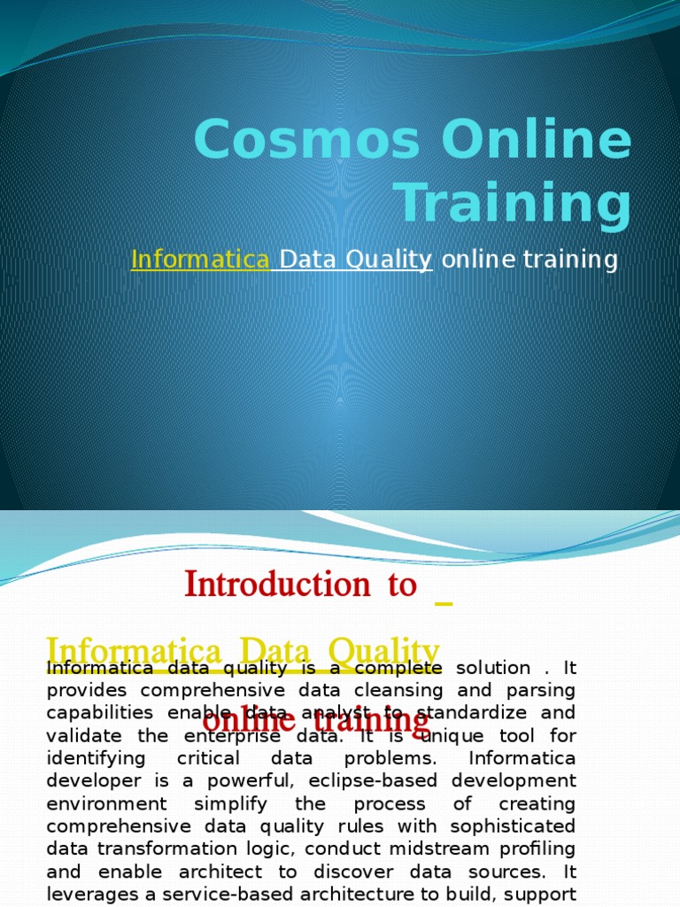 Informatica Data Quality Online Training | PDF | Data Quality | Educational Technology