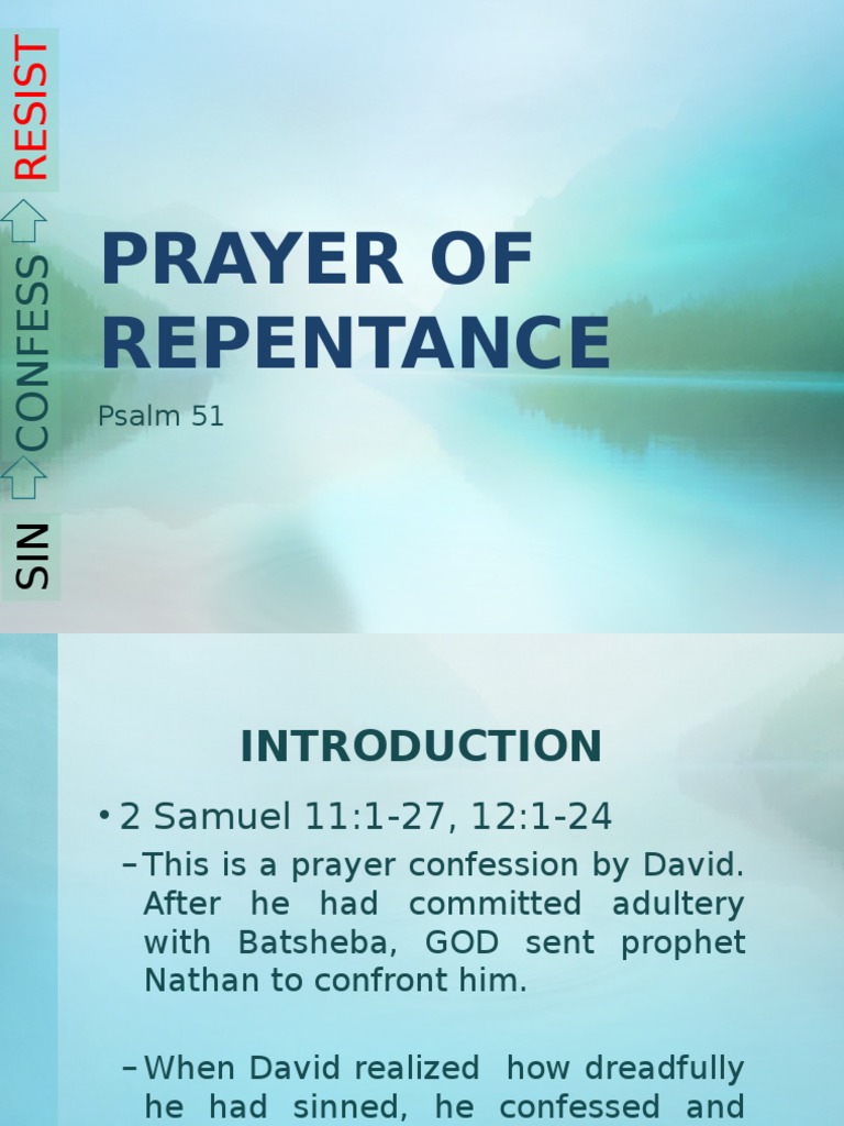 Prayer of Repentance | PDF | Repentance | Sin