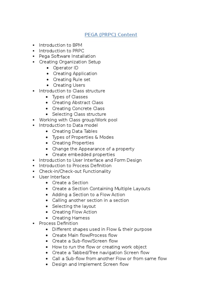 Pega Content | PDF | Class (Computer Programming) | Page Layout