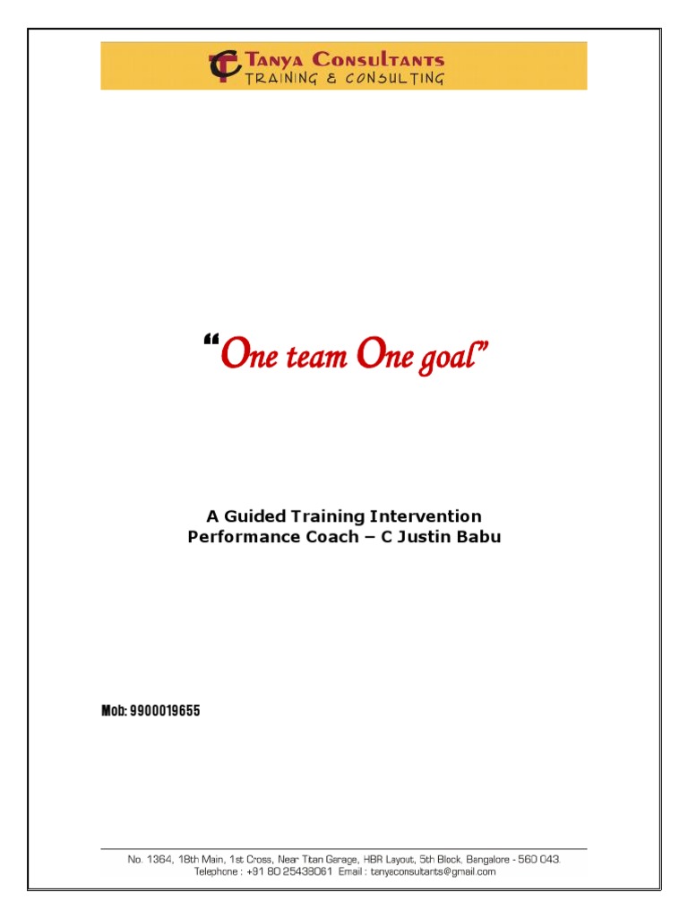 One Team One Goal Training Program | PDF | Goal | Motivation