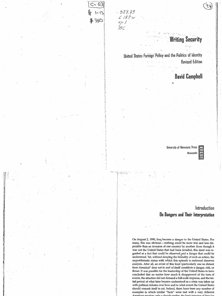 2GUNDOarc4 David Campbell Writing Security | PDF | Discourse ...