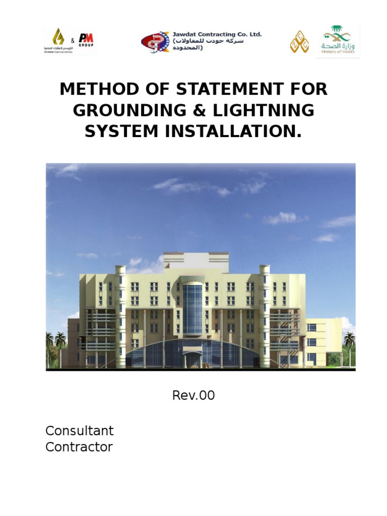 METHOD of STATEMENT For Grounding System | PDF | Welding | Construction