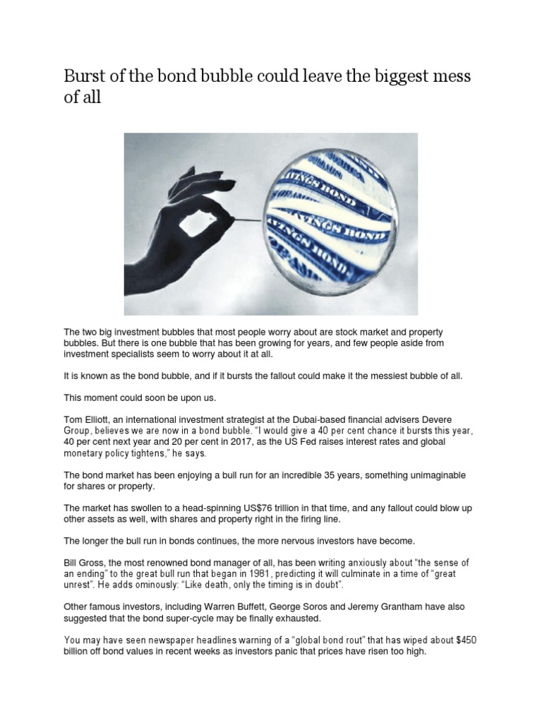 Burst of The Bond Bubble Could Leave The Biggest Mess of All | PDF ...