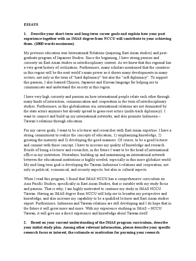 Contoh Essay | PDF | Taiwan | Curriculum