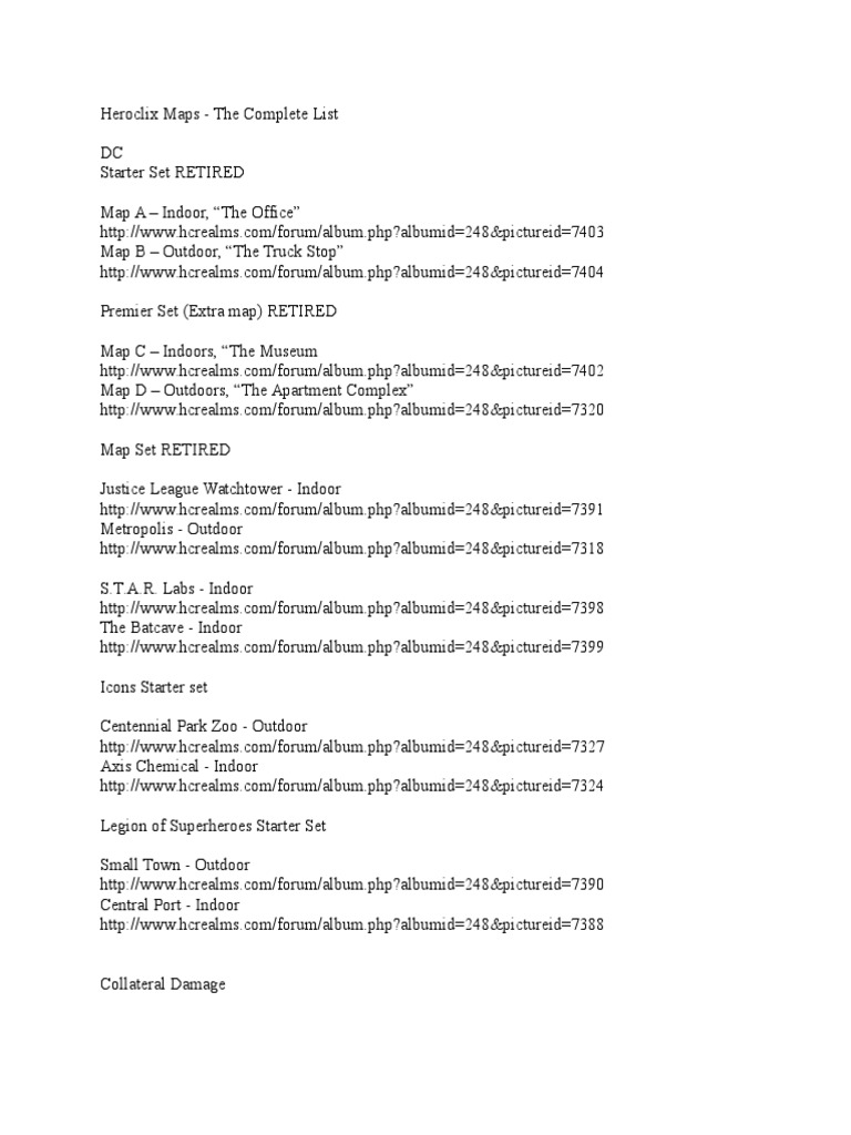 Comprehensive Heroclix Map Guide | PDF | The Hobbit | Comics Characters