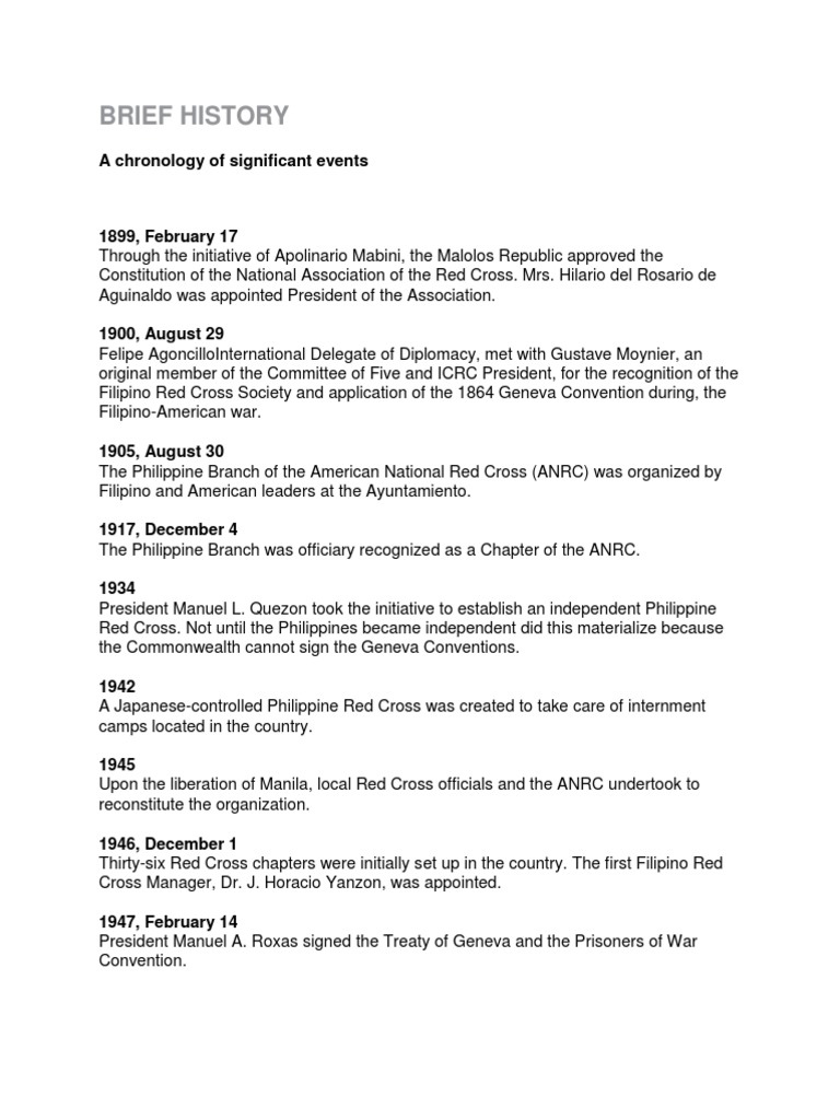 Philippine Red Cross History | PDF | Philippines | International Red ...