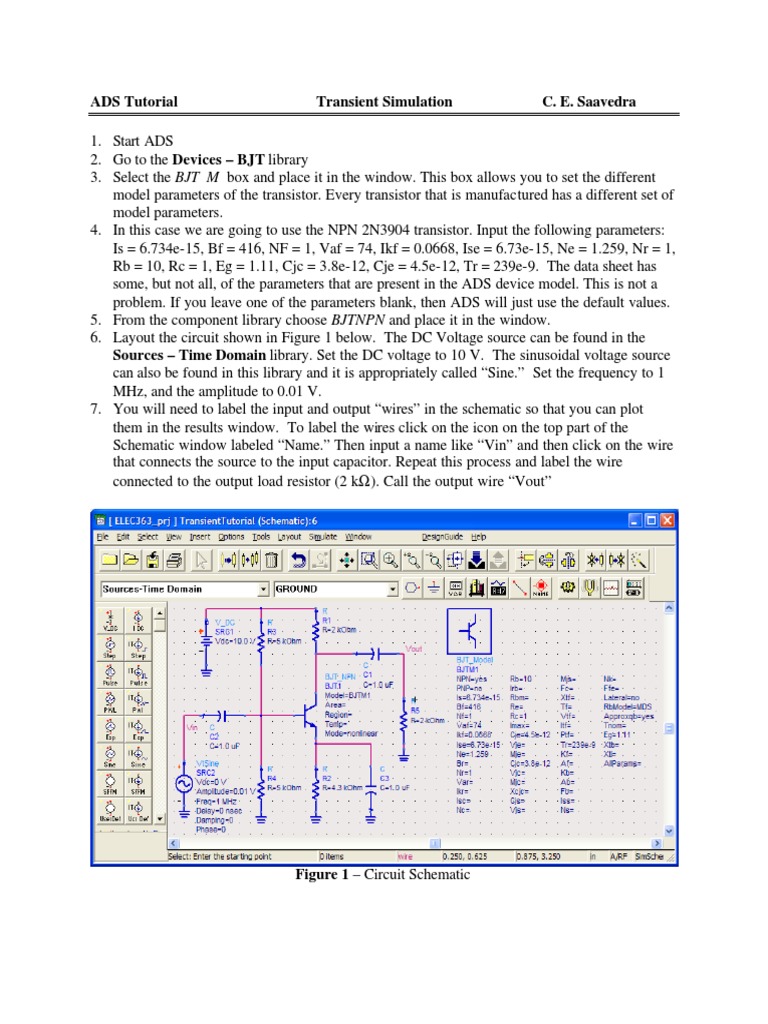 ADS Tutorial | PDF | Bipolar Junction Transistor | Electronics