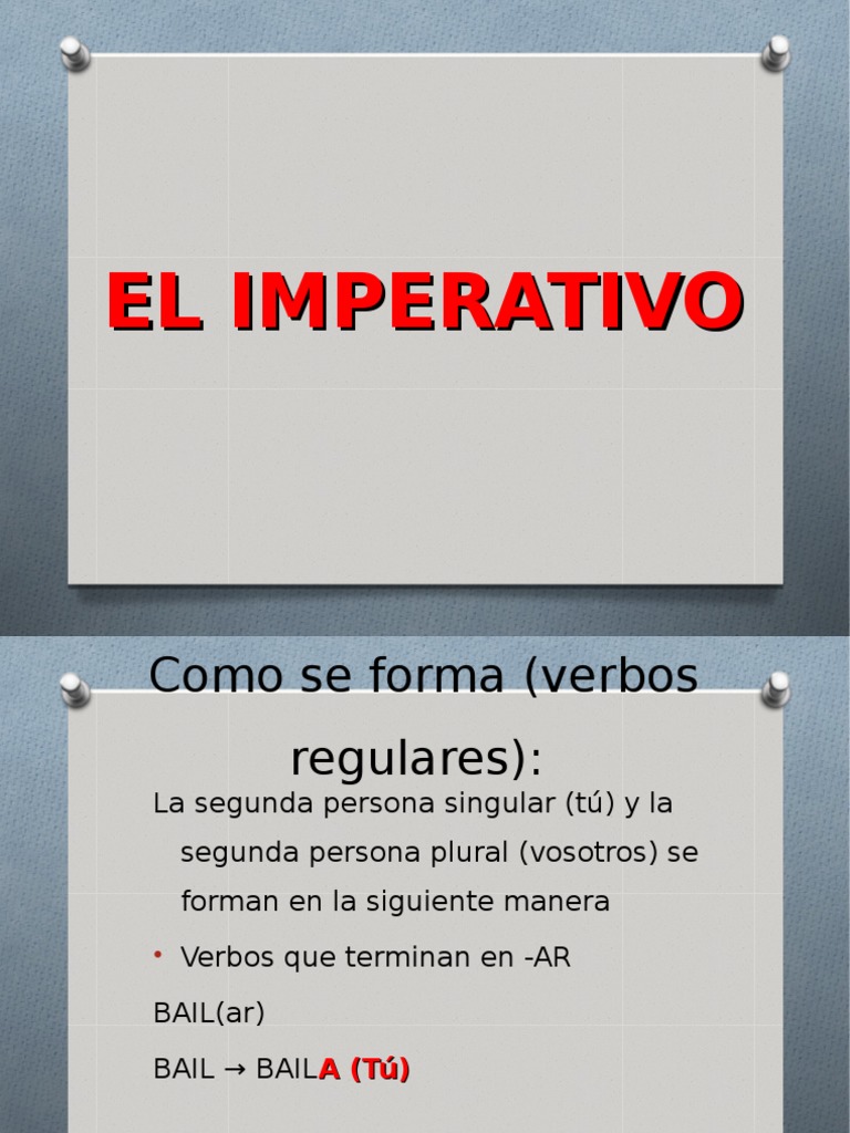 Imperativo Afirmativo y Negativo | PDF | Verbo | Reglas