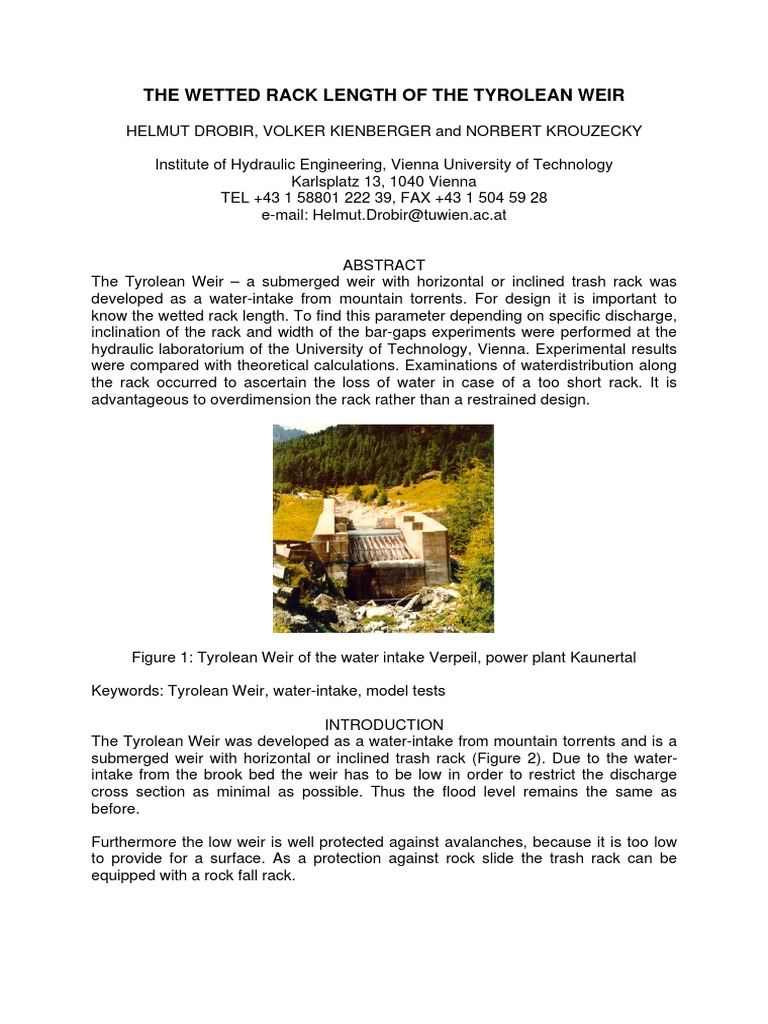 Tyrolean Intake | PDF | Ellipse | Stream