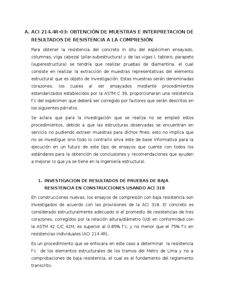 Aci 214 | PDF | Resistencia Eléctrica y Conductancia | Science