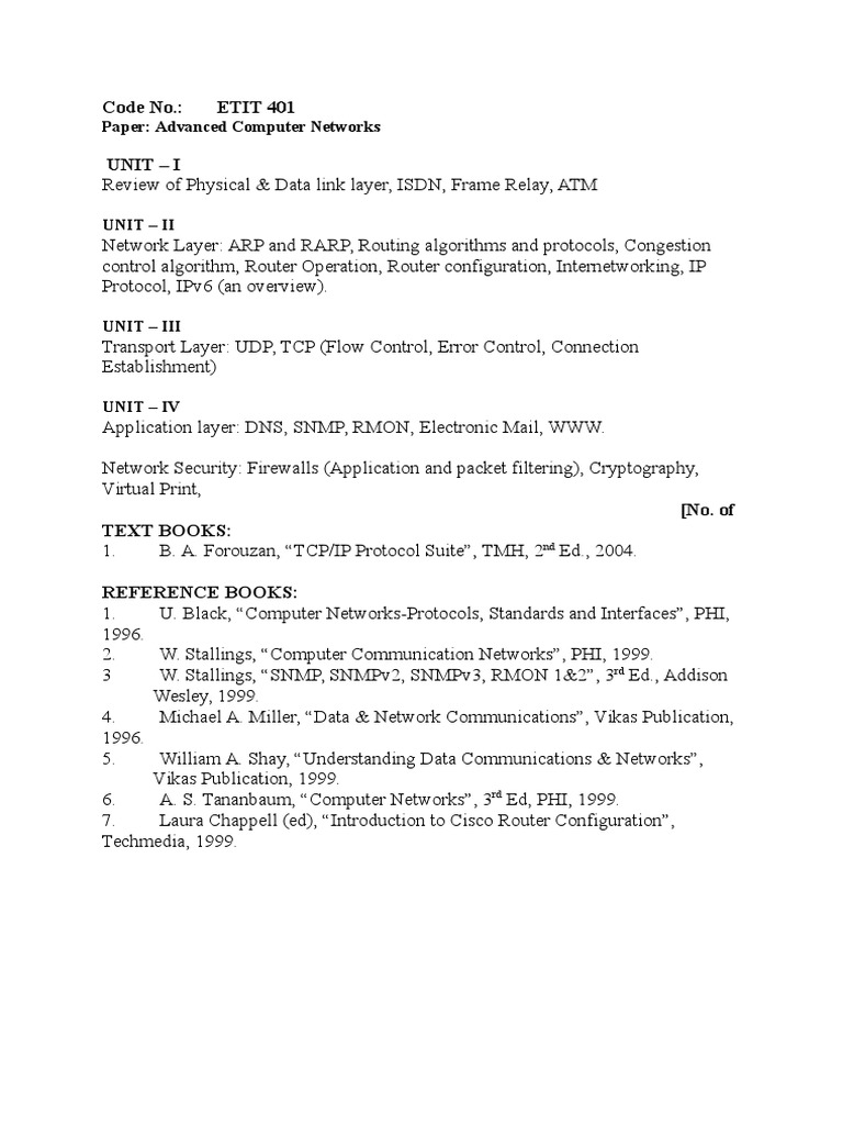 Syllabus 7th Semester Btech Cse Ggsipu Pdf Parallel Computing Computer Network 