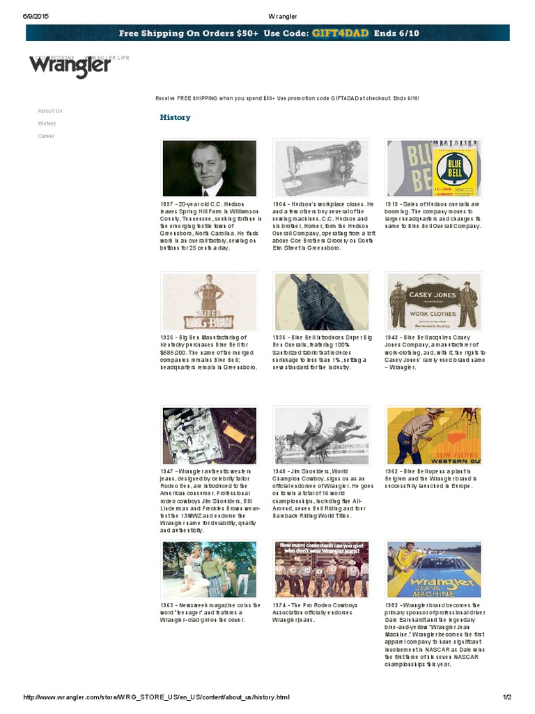 Wrangler history 1897-2008 | PDF | Jeans | Sports