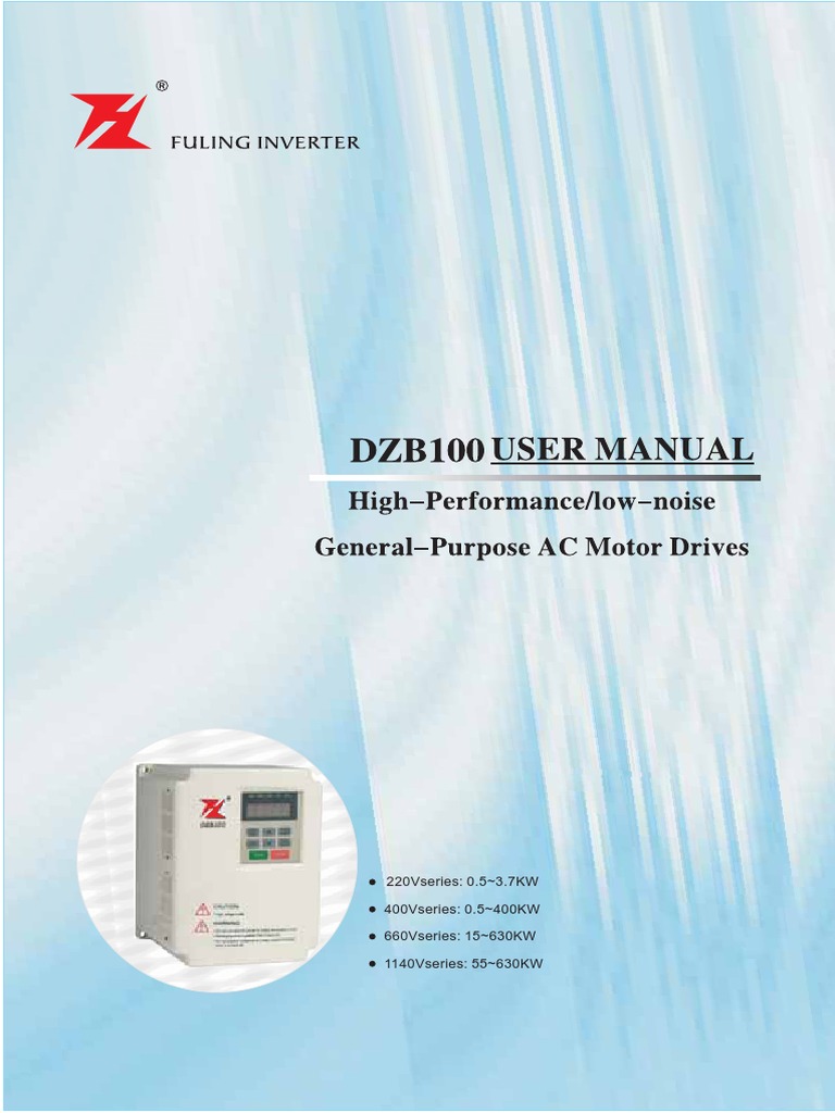 DZB100 Series Usermanual1 | PDF | Parameter (Computer Programming) | Alternating Current