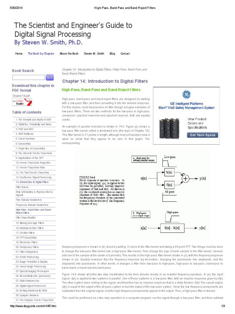 High-Pass, Band-Pass and Band-Reject Filters | PDF | Low Pass Filter | Digital Signal Processing