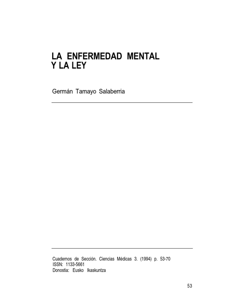 La Enfermedad Mental Pdf