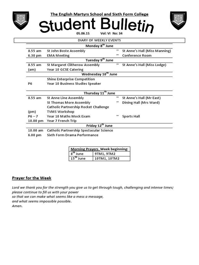 Student Bulletin | Personal Growth