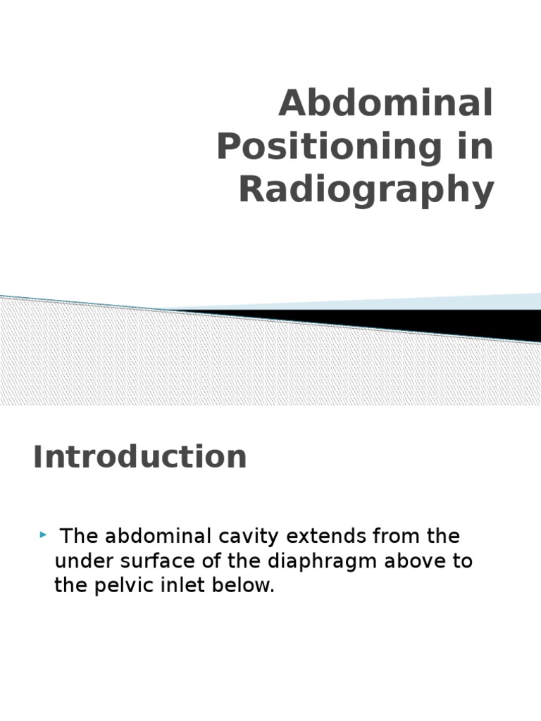 Abdominal Positioning in Radiography | PDF | Abdomen | Pelvis
