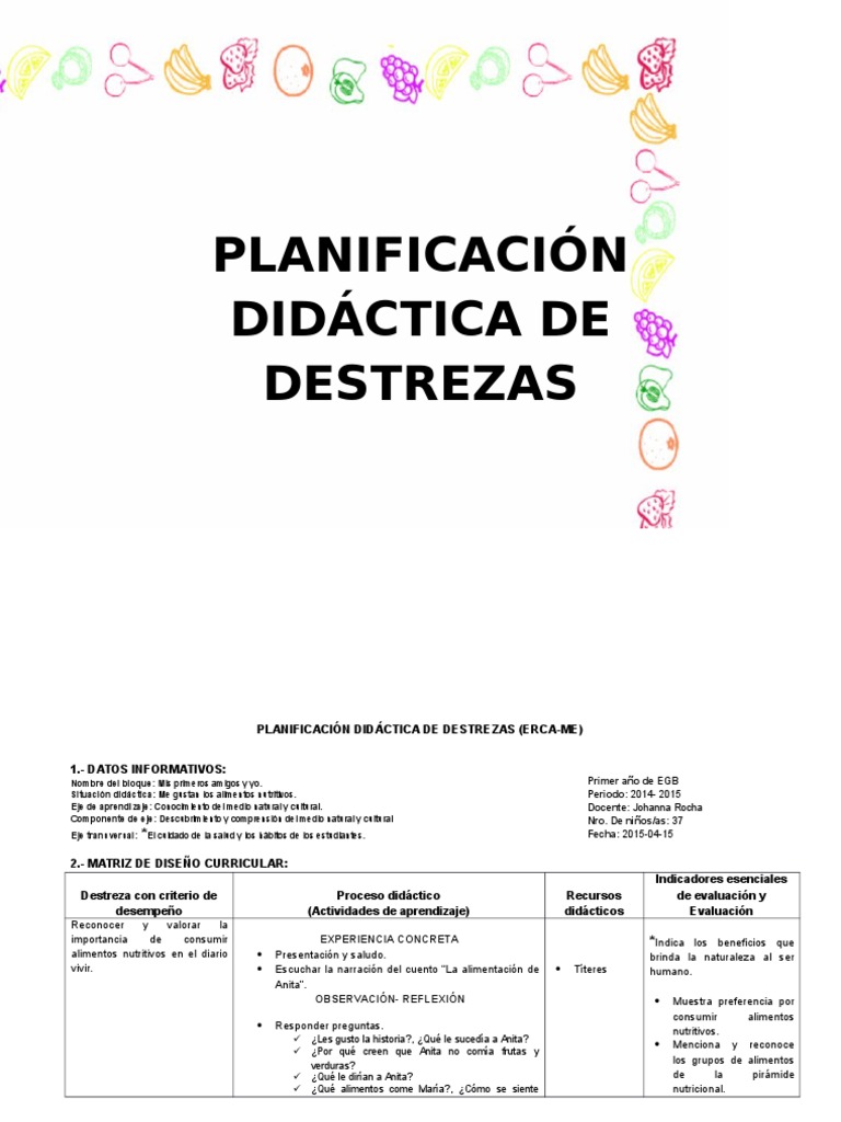Planificacion Alimentos Nutritivos | PDF | Nutrición | Dieta y nutrición